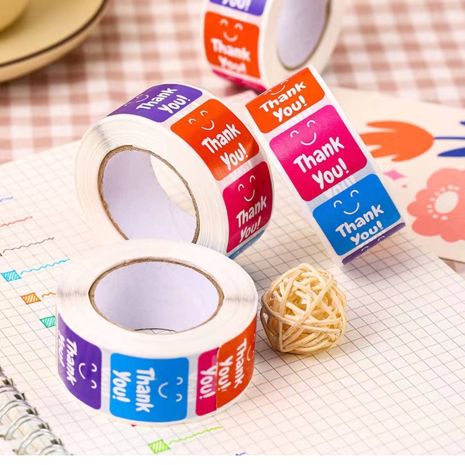 500PCS ๐๐ก๐๐ง๐ค ๐๐จ๐ฎ ๐๐ญ๐ข๐๐ค๐๐ซ - Envelope Seals 1.5 Inch Small Business Waterproof Sticker on Gift Boxes Bags Bouquets Envelopes Receipts