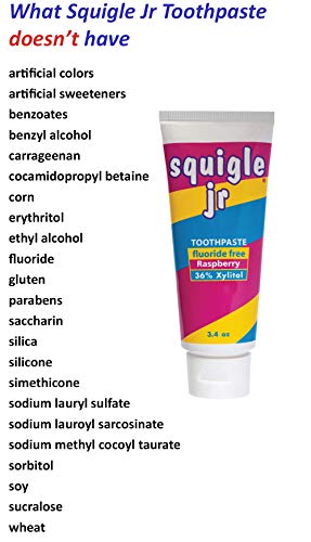 Squigle Jr Toothpaste (for Infants, Toddlers), Travel Toothpaste, Prevents Cavities, Canker Sores, Chapped Lips. Soothes, Protects Dry Mouths. Stops Tooth Sensitivity, No SLS - 1 Pack