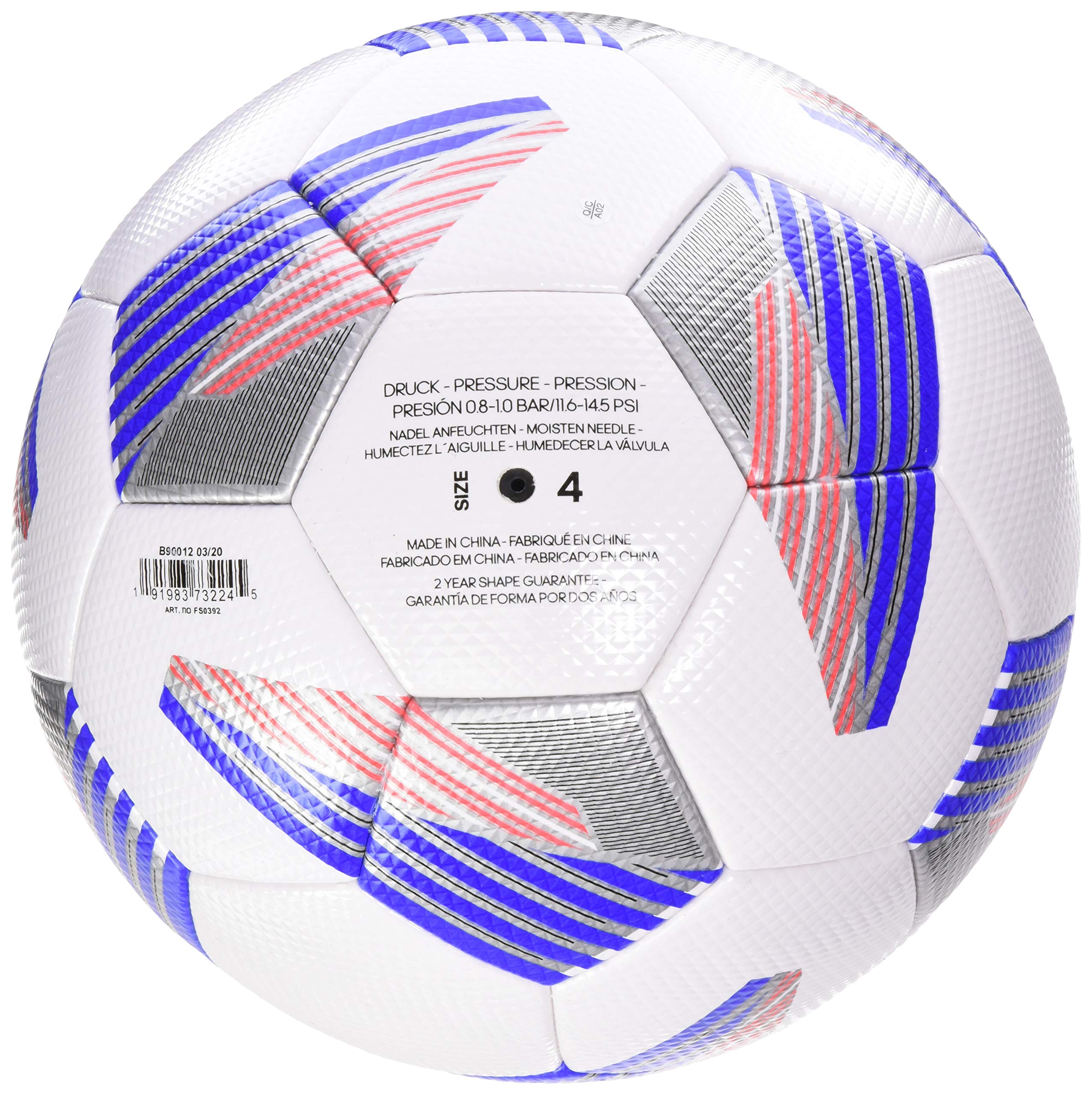adidas mens Tiro Competition Soccer Ball, White/Black/Team Royal Blue, 5