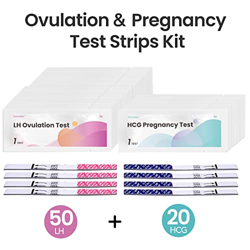 Femometer 50 Ovulation Test Strips and 20 Pregnancy Test Strips, Over 99% Accurate & Easy to Use