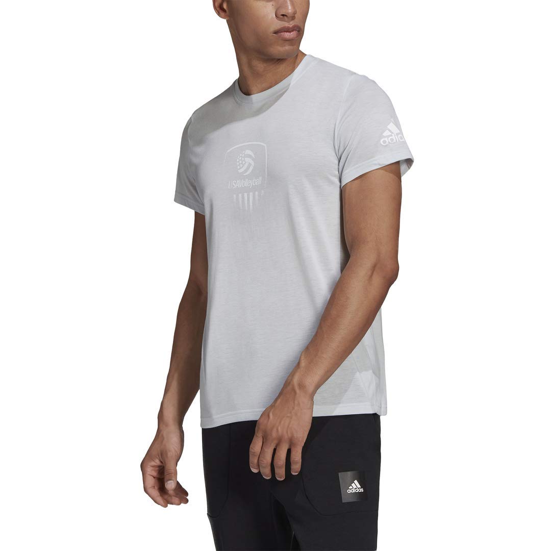 adidas mens USA Volleyball Tee Grey XX-Large
