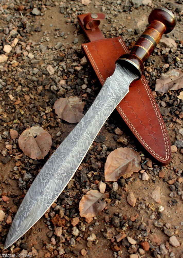 Wilson Roy Custom Hand Made Damascus Steel Dolch Greek Knife Roman Gladius Knife/Sword Gladiator Knife