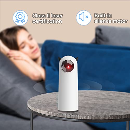 Automatic Cat Laser Toy, Interactive Laser Cat Toys USB/Batteries Power with 2 Speed Patterns 3 Modes /4 Angles, Adjustable Circling Ranges and Speed for Cats/Kitty/Dogs(White)