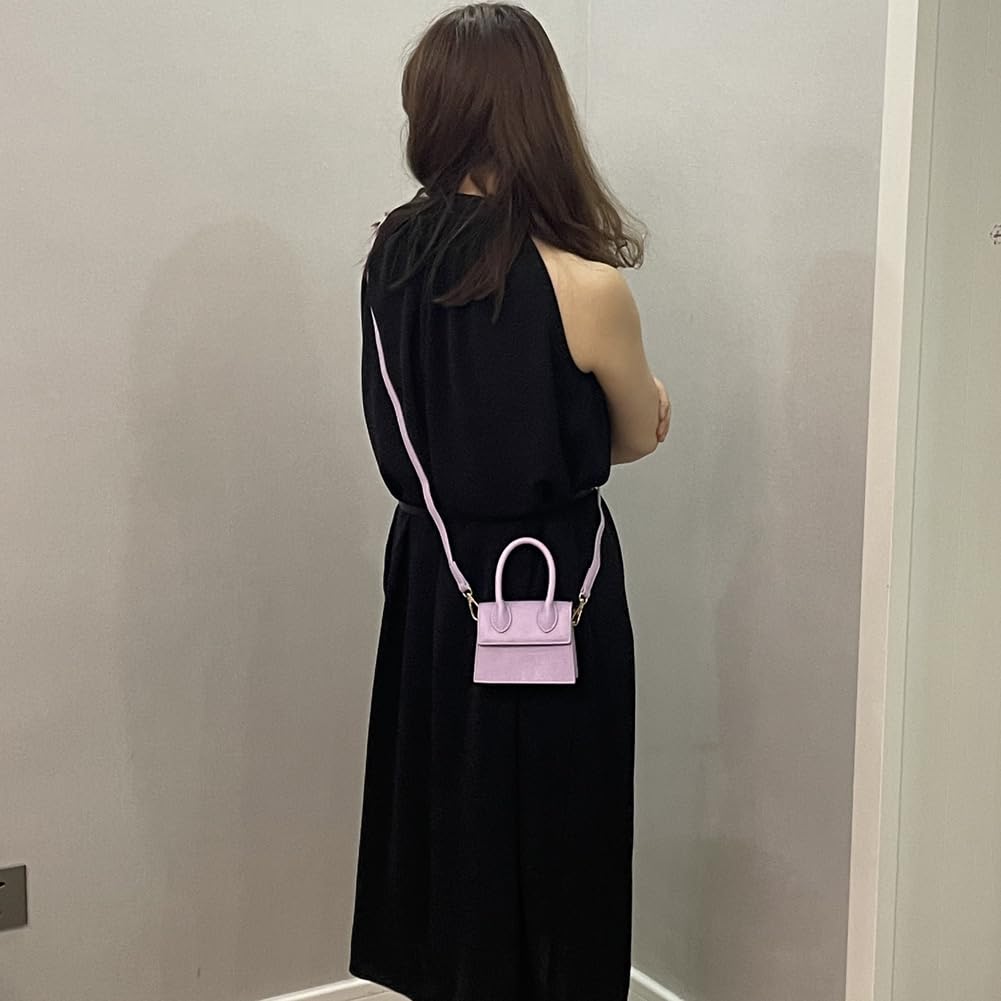 Cute Purse Mini Crossbody Bags for Women Top Handle Clutch Handbag (Light Purple)