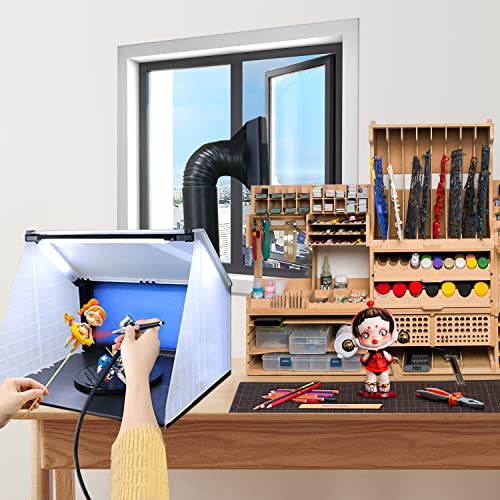 Bucasso Wooden Mold Making Tools Storage Box, Model Paint Organizer with MDF Material, Model Kit Tool Organizer Rack, Paint Rack, Brush/Tool Holder Suitable for Tamiya and Gundam Tools, GK5