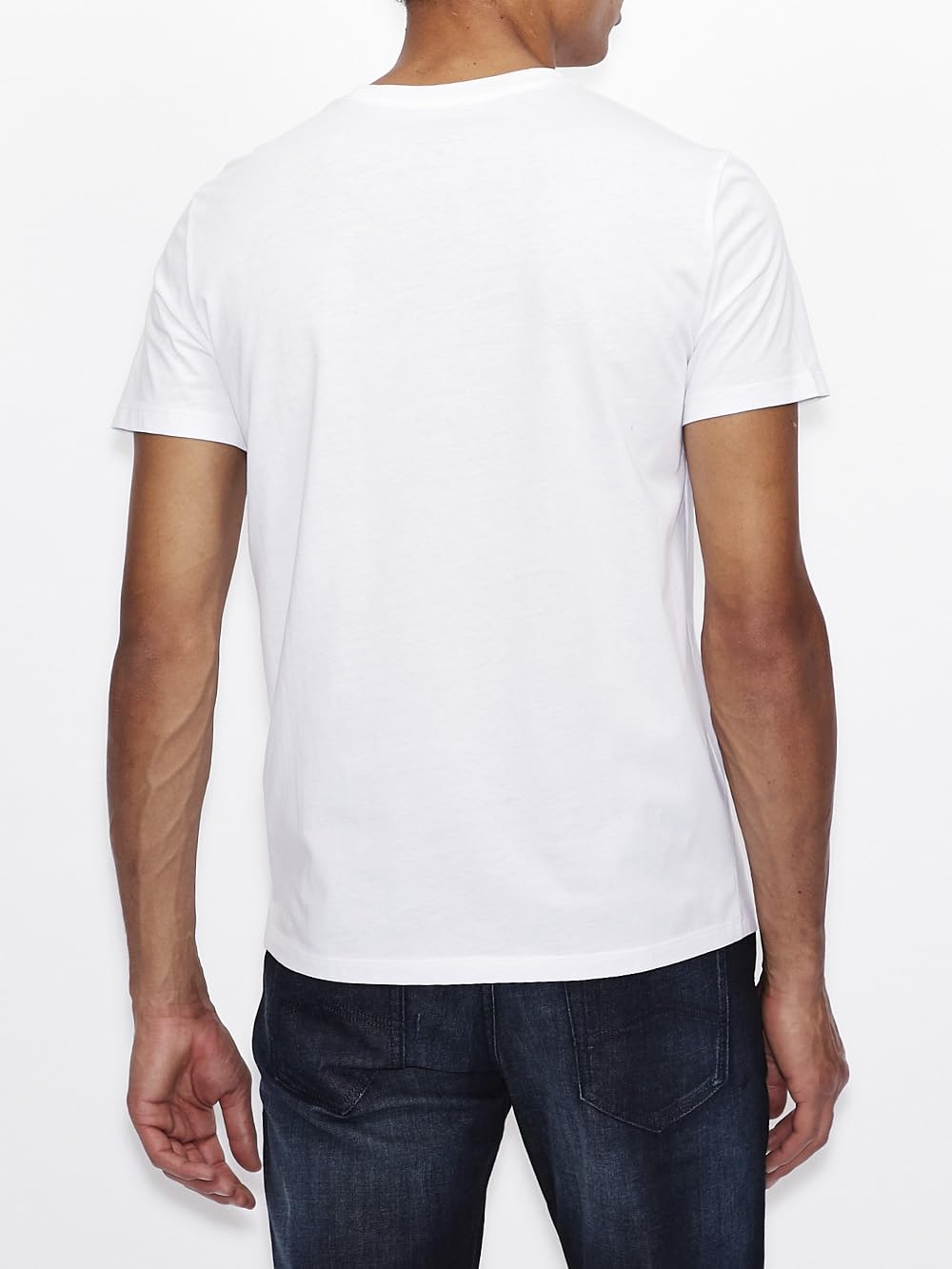 A|X ARMANI EXCHANGE Men's Short Sleeve Milan New York Logo Crew Neck T-Shirt, White, L