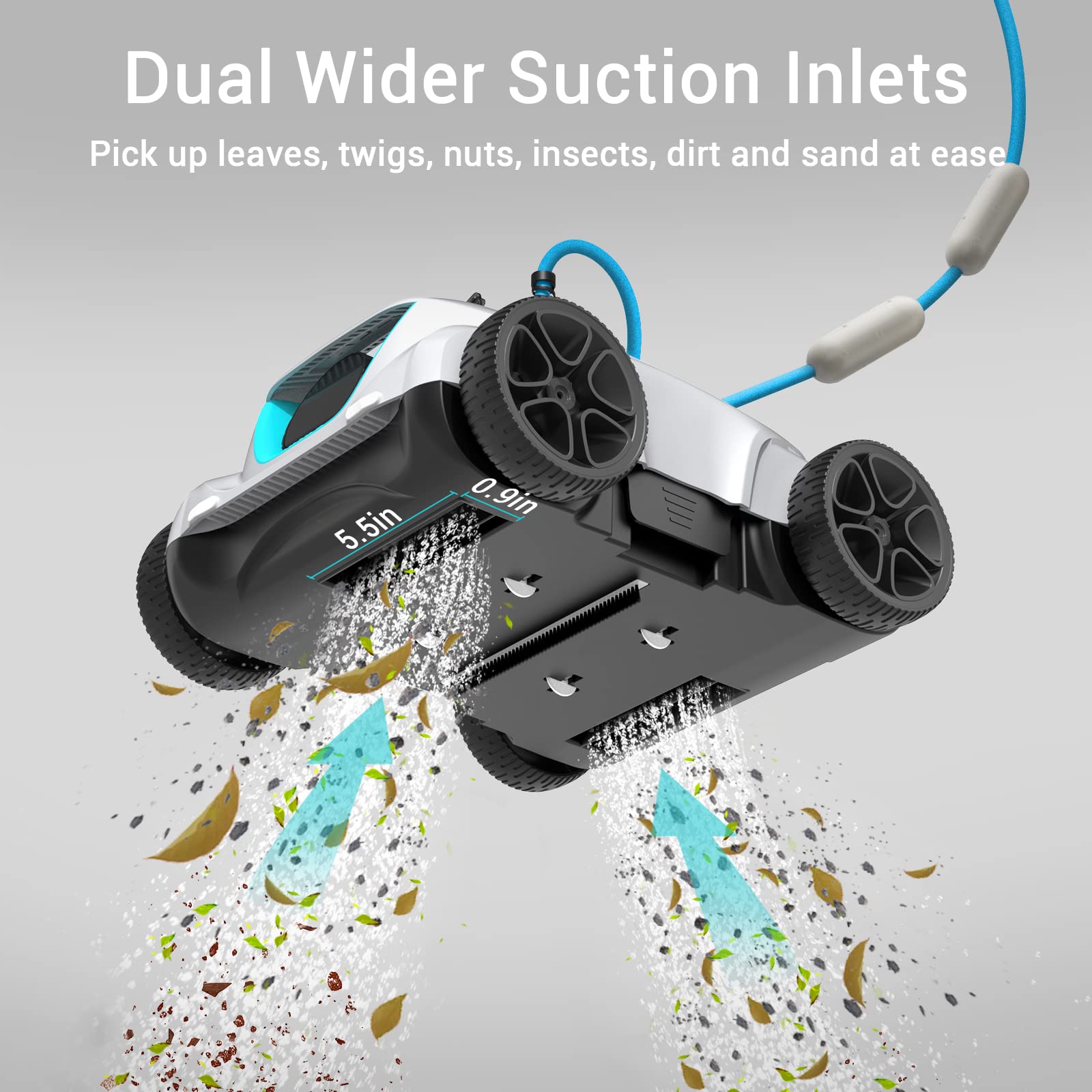 AIPER Robotic Pool Cleaner, Pool Vacuum for Above Ground Pools up to 33 Feet, Automatic Pool Vacuum with Dual-Drive Motors - Lightweight and Easy to Clean - Orca 800…
