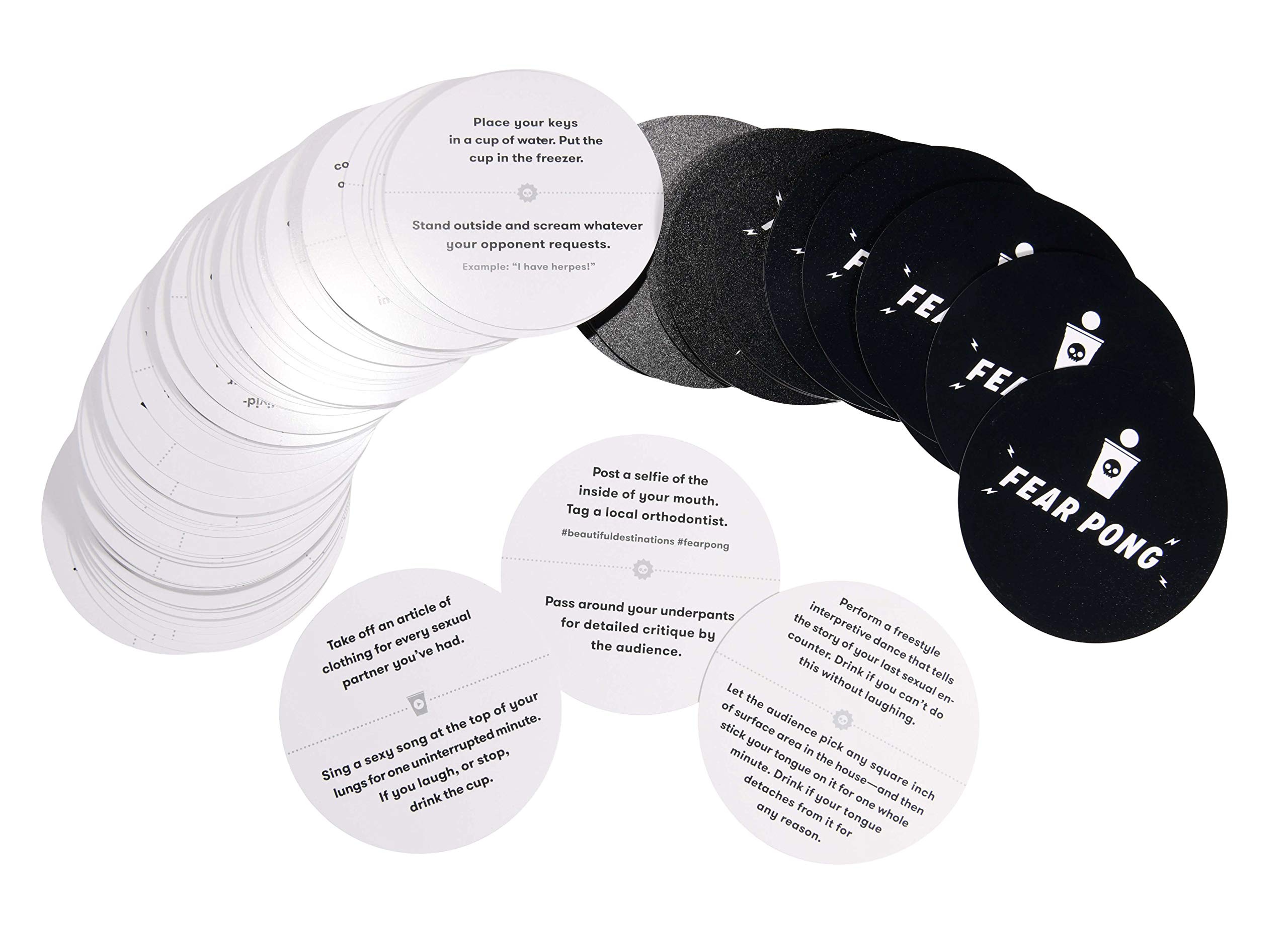 Fear Pong: Refreshed Edition – Unleash Your Wild Side – The Daring Adult Card Game by Cut – Contains 200+ Horrible Dares – Extreme Beer Pong for Parties and Game Night