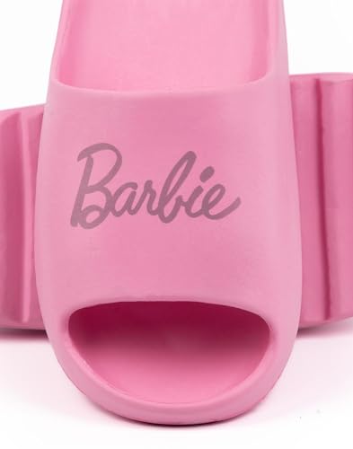 Barbie Girls Sliders Kids Teens Pink Doll Logo Sandals Summer Shoes