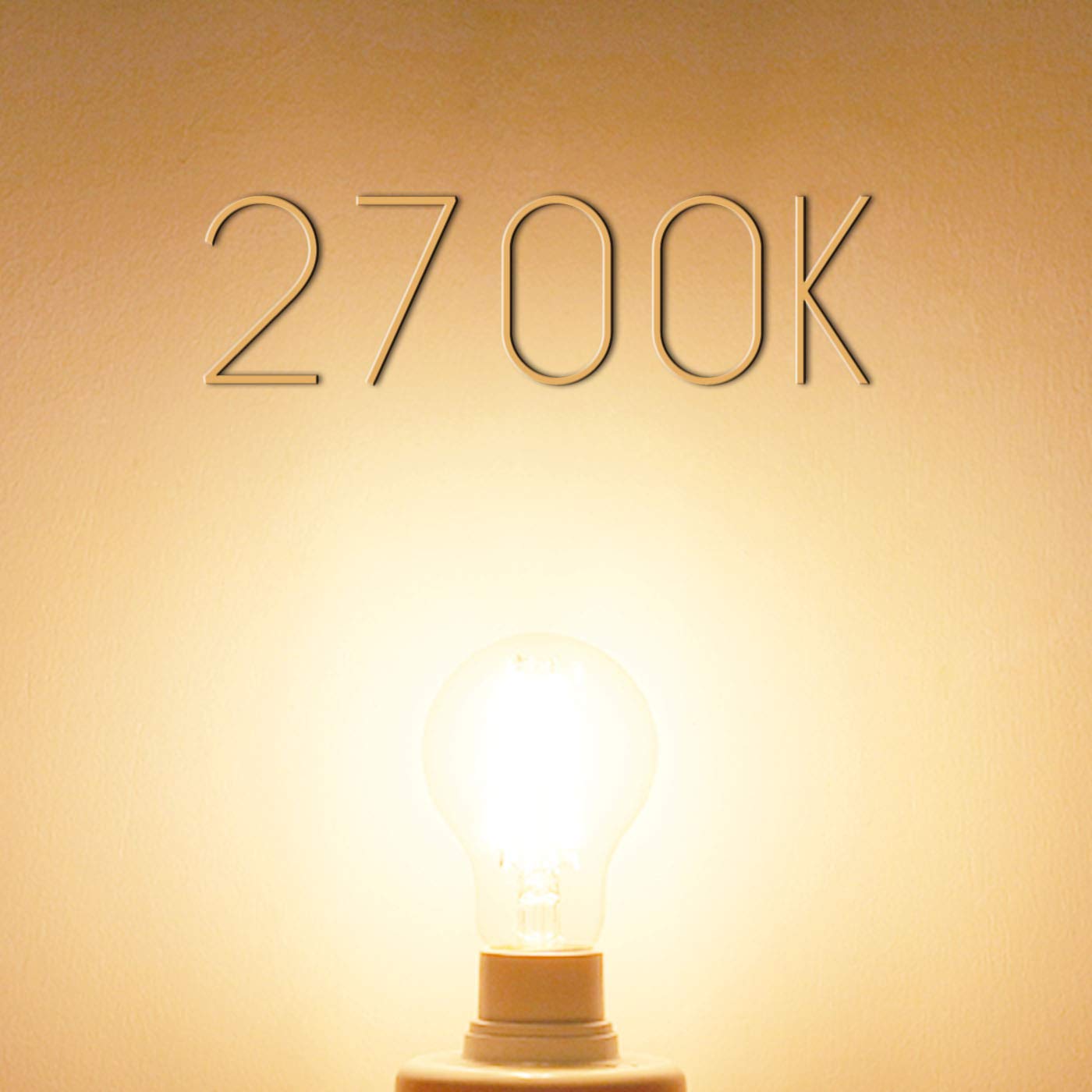A19 LED Light Bulbs, No Flicker Fully Dimmable 6 Watt Vintage LED Edison Bulbs, 2700K Soft White, 60W Incandescent Equivalent, 700LM LED Filament Bulb, E26 Medium Base, Clear Glass, 12 Pack