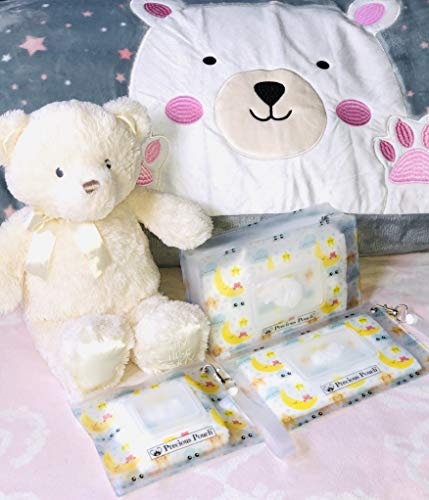Precious Pouch Best Refillable Wet Wipe Dispensers Portable, Lightweight and Travel Friendly. (Twinkle Little Star, Complete Set - Extra Large, Slim & Mini Pouch)