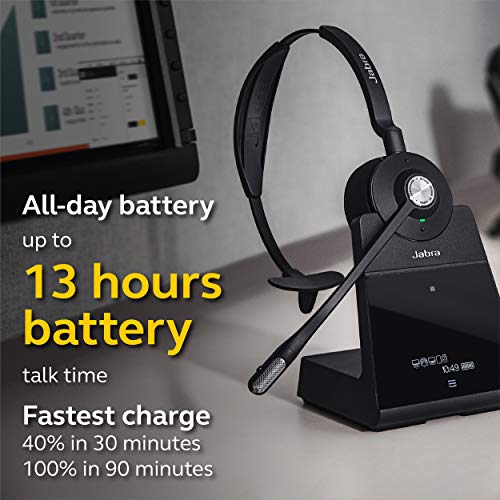 Jabra Engage 75 Wireless Headset, Mono β Telephone Headset with Industry-Leading Wireless Performance, Advanced Noise-Cancelling Microphone, Call Center Headset with All Day Battery Life,Black