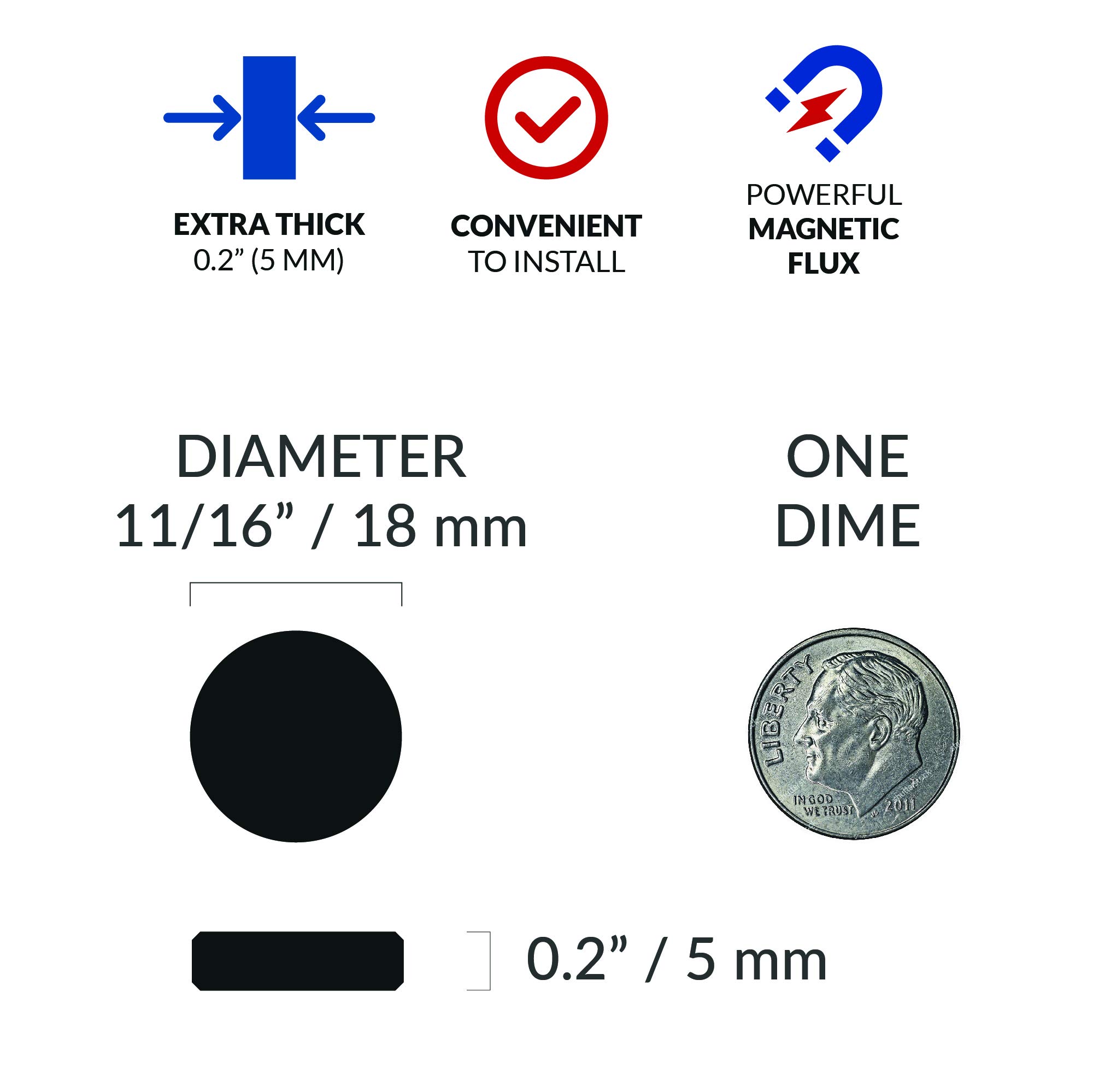 Ceramic Magnets, Round Disk Magnets Craft Magnets, Perfect for DIY, Art Projects or for whiteboards & Fridge Organization (0.7")