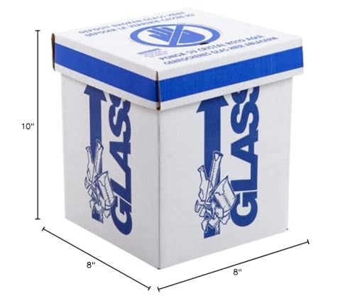 Small Glass Disposal Box, Bench Model, 8" x 8" x 10", case/6