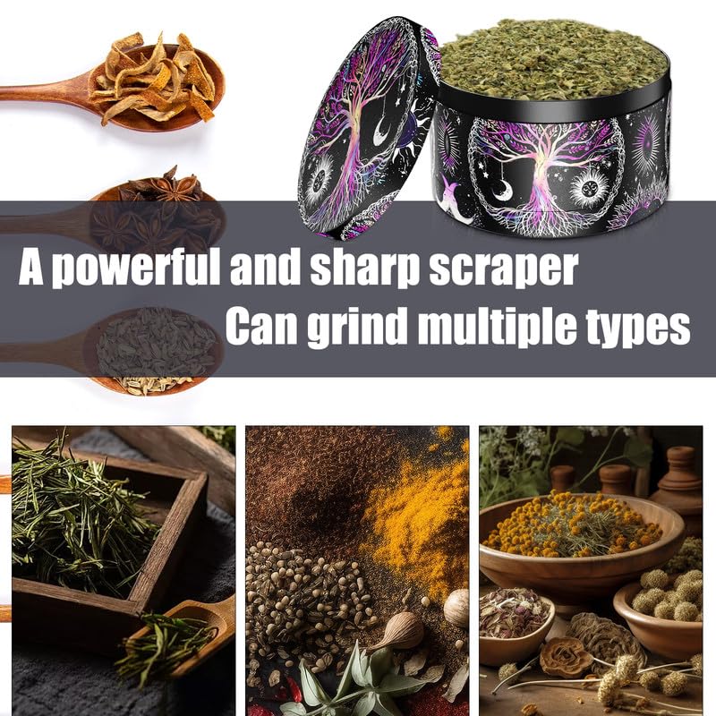 Grinder Spice Grinder Grinder,3.0 Inch Bohemian Tree Of Life,Zinc Alloy Grinder,Easy To Carry Easy To Clean,Perfect Gift