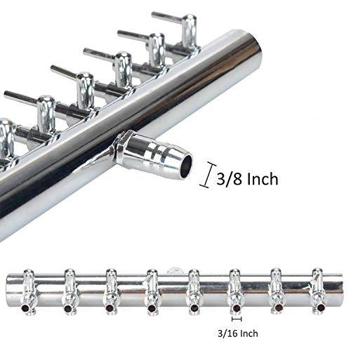 QMseller Stainless Steel Aquarium Fish Tank 8 Ways Air Flow Splitter Lever Control Valve