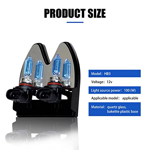 QODOLSI Pack-2 9005 Car Super Bright LED Bulb, 12V 100W Stainless Steel High Beam Low Beam Driving Fog Light, Plug-and-play Bulb for Most Cars SUVs and Trucks (White)