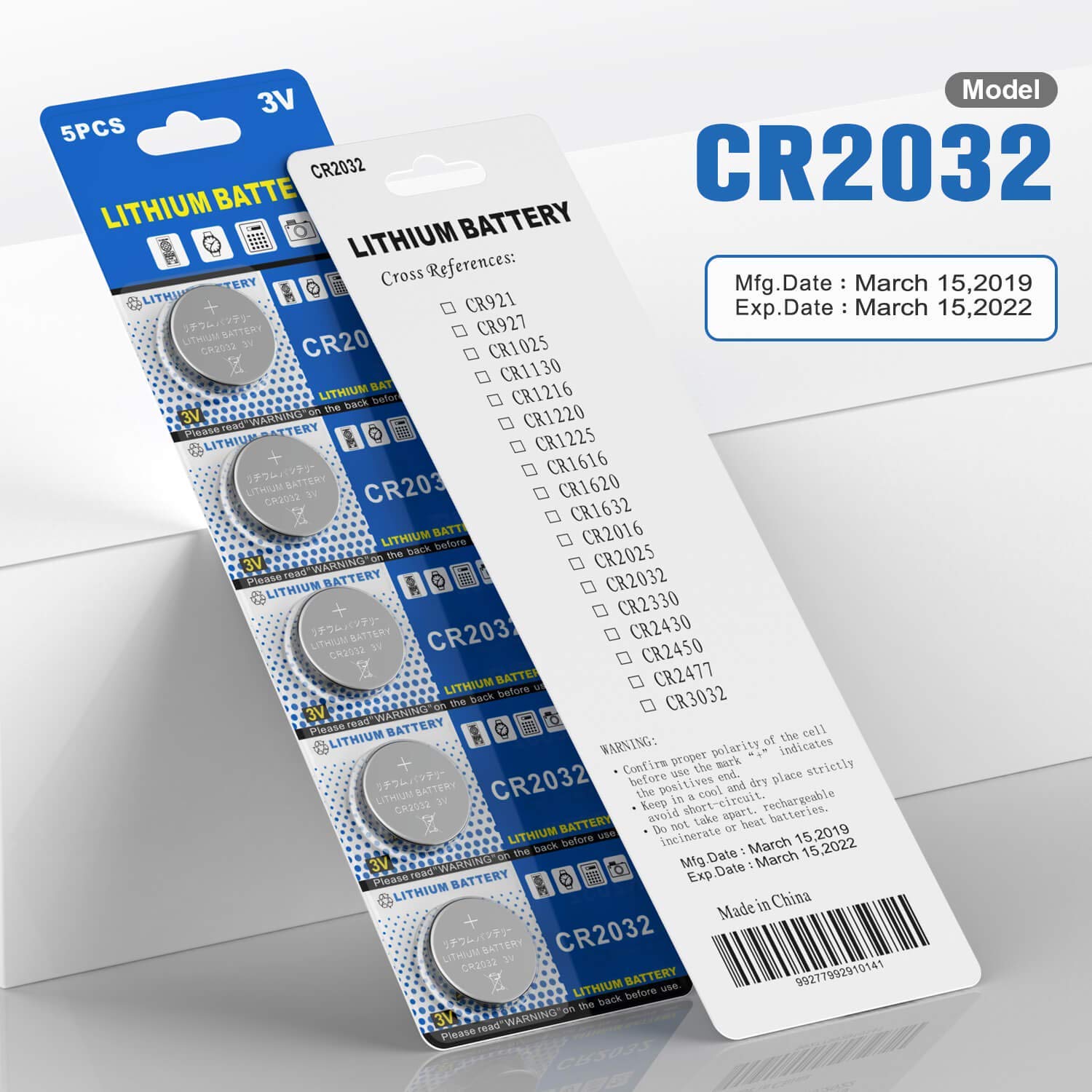 GutAlkaLi CR2032 Lithium 3V Battery, Electronic Coin Cell Button for Toys Calculators Watches (40 Pcs)