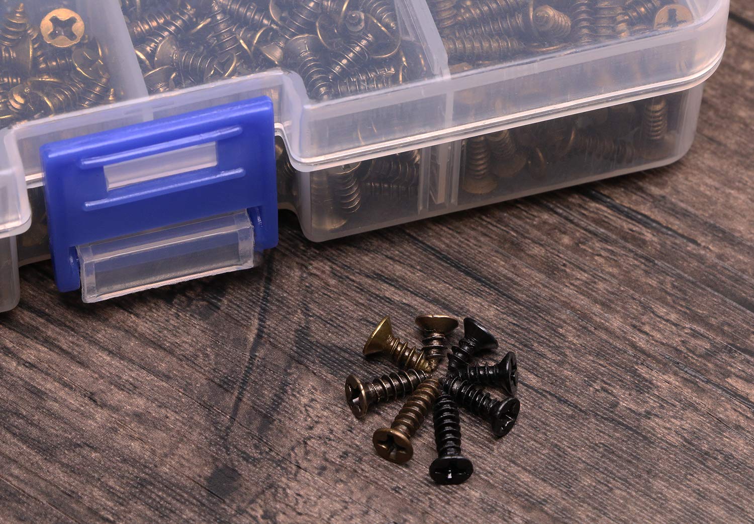 Mini Skater 800PCS #3 Small Cross Flat Head Tapping Screws Black Oxide Wood Screws Kit and Assortment ! (Black and Bronze)