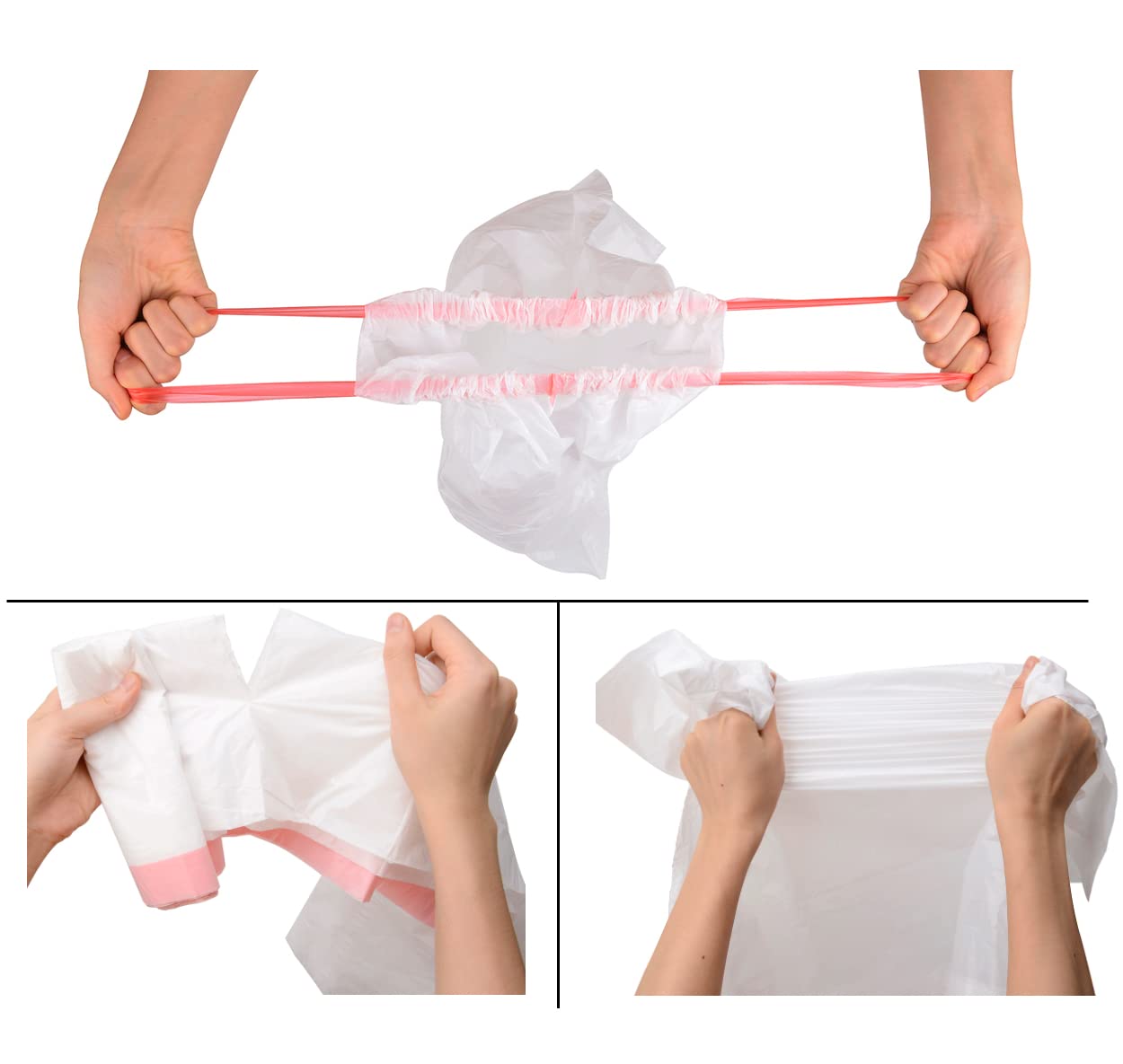 CCLINERS 1.2 Gallon (240 Bags) Small White Drawstring Trash Bags Code A 4.5 Liter Bathroom Mini Garbage Bags 1 Gallon Wastebasket Can Liners for Home Office Bins, 240 Count