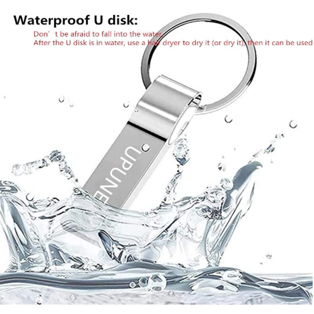 64G USB 2.0 Flash Drive, Metal Keychain Thumb Drive Memory Stick Built-in Waterproof.