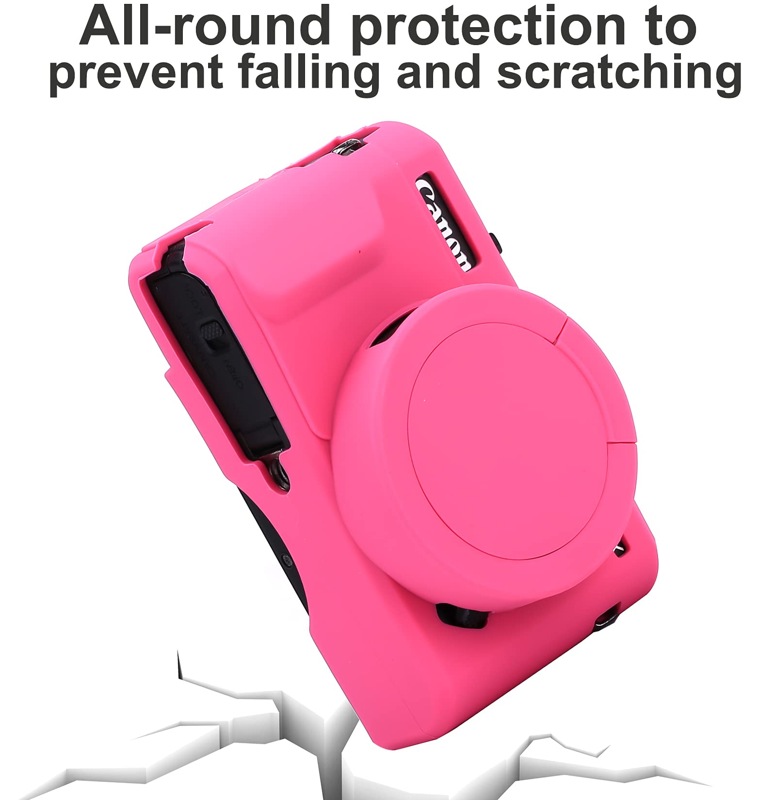 G7X Mark II G7X Removable Lens Cover Silicone Cover Rubber Soft Camera Case Cover for Canon PowerShot G7X II G7X (Rosered)