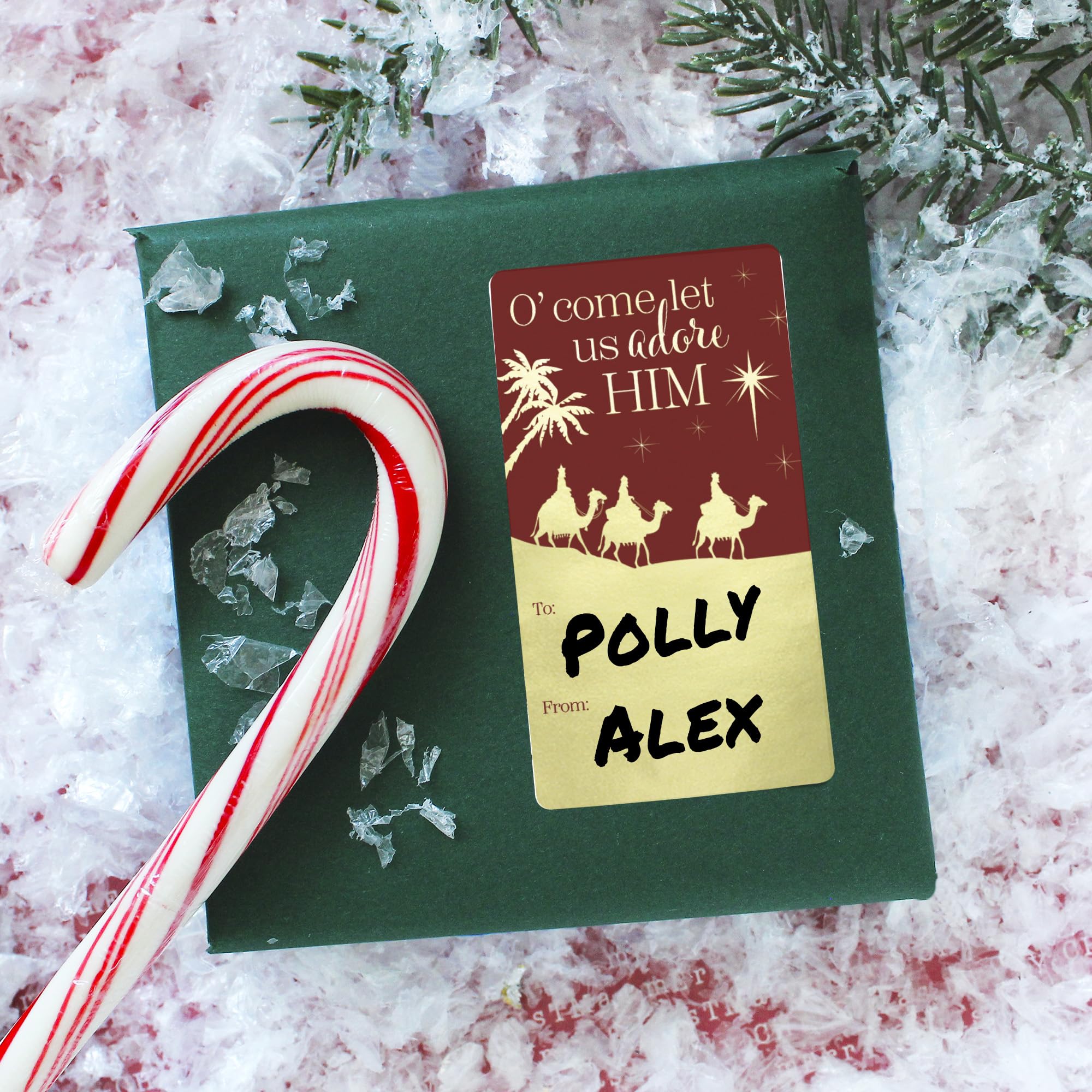 Red and Gold Christmas Gift Tags, Self-Adhesive Stickers β 75 Labels, Peel and Stick Christmas Gift Tags, Metallic Gold Gift Wrap Tags