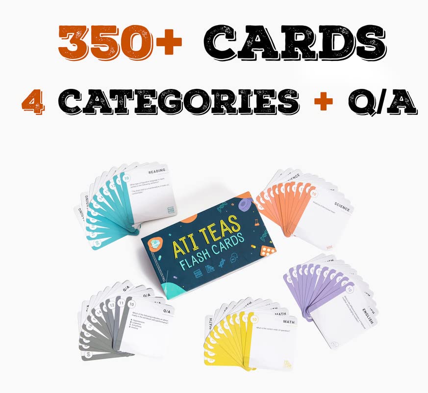 ATI TEAS 7 Flashcards - TEAS Test 7th Edition 2024-2025 Study Guide Nursing, Includes Practice Test Questions with Explained Answers for The Test of Essential Academic Skills Edition 7