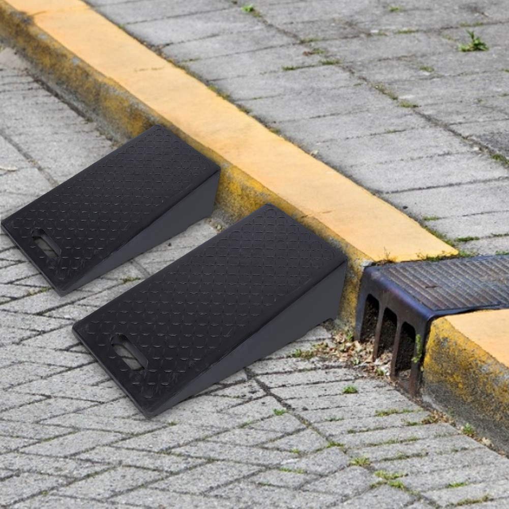 7.5" Rise Rubber Threshold Ramp, Solid Rubber Curb Ramps for Wheelchairs, Scooters, Car and Motorbike, 23.6 x 11.8 x 7.5 inch2 Pcs