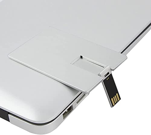 64GB USB 2.0 Flash Drive Credit Card Bank Card Shape Pen Drive Thumb Drives Memory Stick Pendrive Jump Drive Flash Disk-Silver