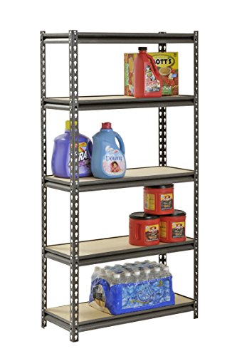 Muscle Rack UR301260PB5P-SV Silver Vein Steel Storage Rack, 5 Adjustable Shelves, 4000 lb. Capacity, 60" Height x 30" Width x 12" Depth