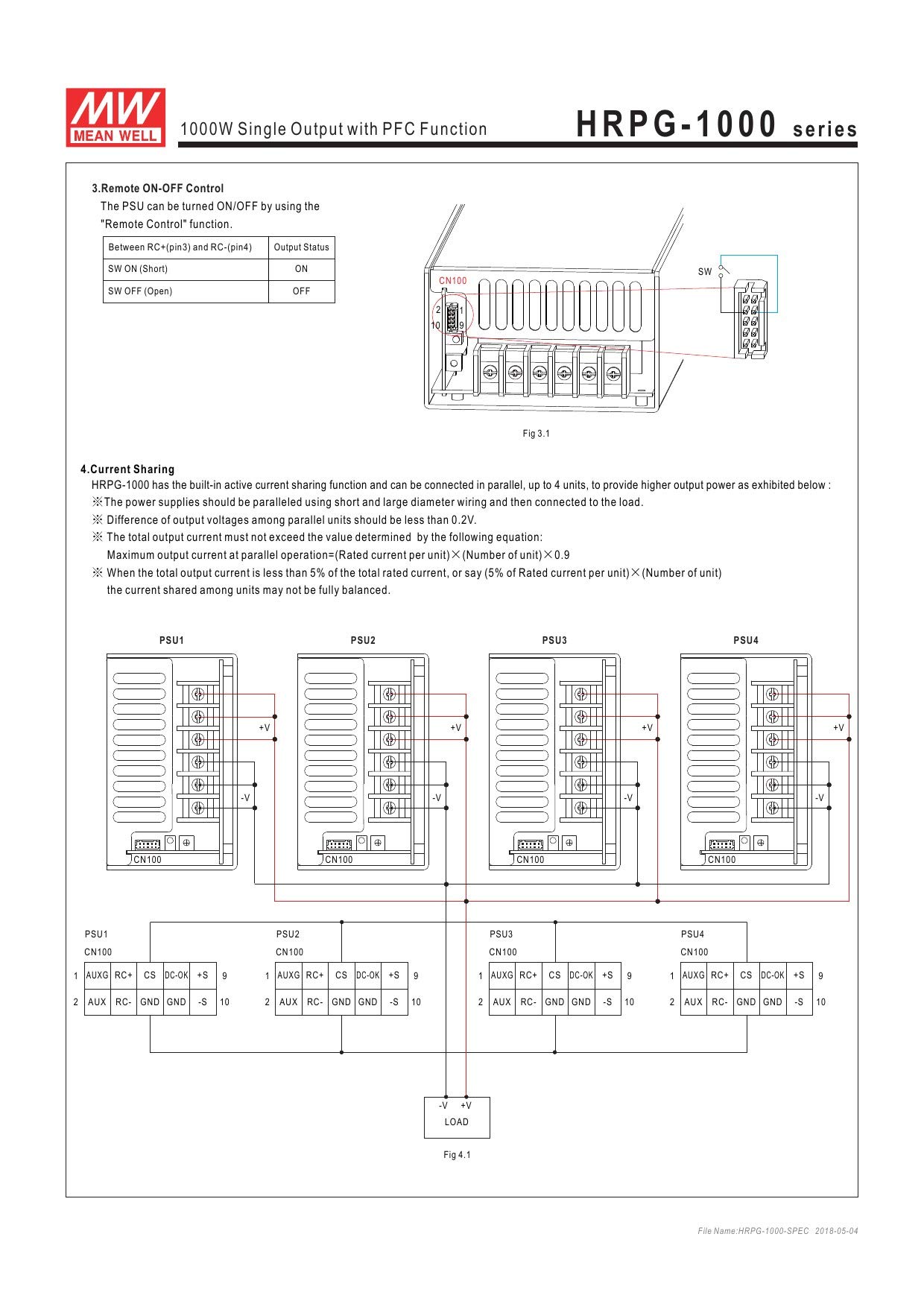 Mean Well HRPG-1000-12 HRPG-1000-15 HRPG-1000-24 HRPG-1000-48 1000W Single Output with PFC Function Power Supply (HRPG-1000-24)