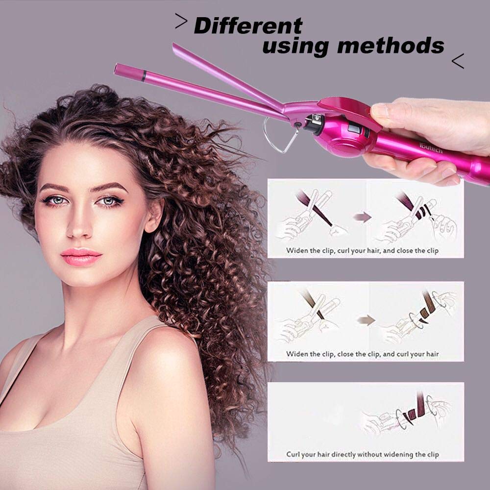 iGutech 9mm Curling Iron Hair Curler,3/8 Inch Small Barrel Curling Iron Ceramic for Long & Short Hair