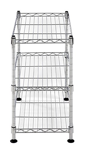 Muscle Rack WS181018-C Steel Adjustable Wire Shelving, 3 Shelves, Chrome, 18" Height, 18" Width, 264 lb. Load Capacity
