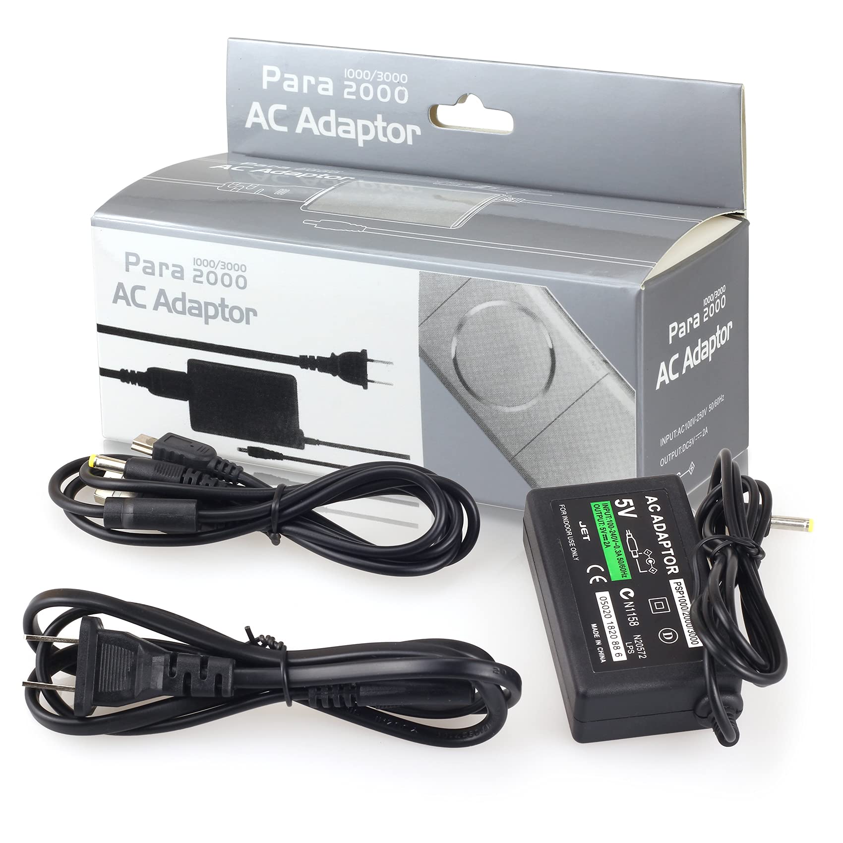 CHENLAN Battery Wall Charger Compatible with Sony PSP-110 PSP-1001 PSP 1000 Slim & Lite 2000 3000 Replacement AC Adapter+ 4 Feet 2-in-1 Cable