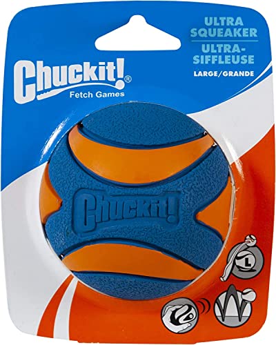 Chuck It Dog (3 Pack) Ultra Squeaker Ball, Large, All Breed Sizes