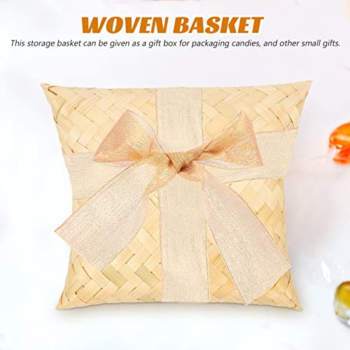 Bamboo Sticky Rice Basket Woven Baskets Tray Decor Bamboo Woven Basket Candy Basket Bamboo Tea Snack Container Handmade Woven Basket Wedding Decor Woven Storage Basket