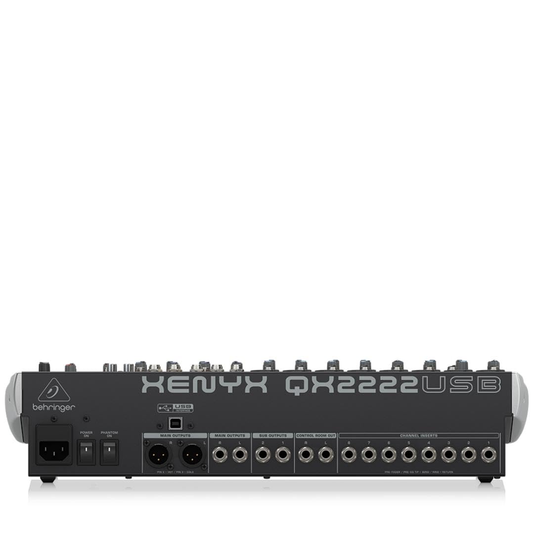 Behringer Xenyx QX2222USB Premium 22-Input 2/2-Bus Mixer with Xenyx Mic Preamps and Compressors, KLARK TEKNIK Multi-FX Processor, Wireless Option
