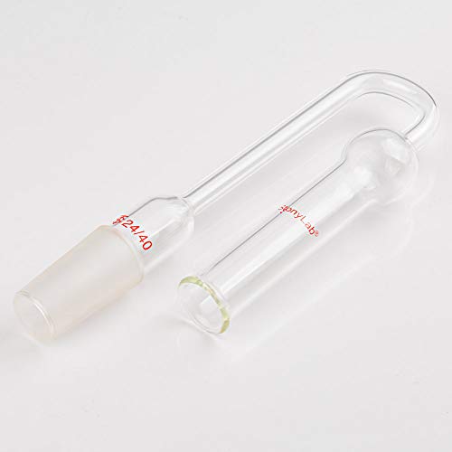 stonylab Glass U-Shaped Drying Tube, Borosilicate Glass 360 Degrees Bent Drying Tube with Inner 24/40 Standard Taper Joint for Organic Synthesis Chemistry Laboratory Lab Supply