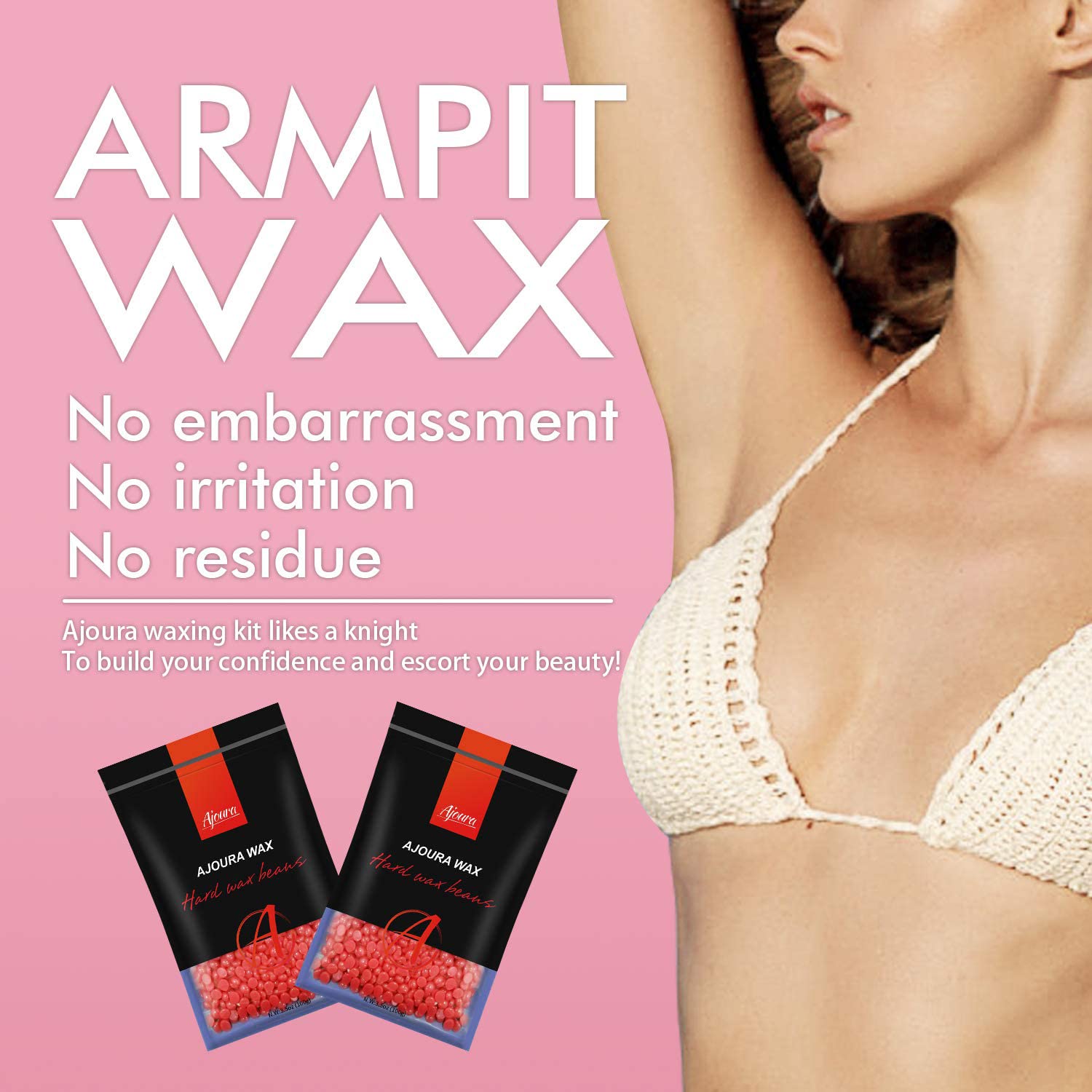 Ajoura Home Wax Warmer Kit for Waxing, Brazilian Sensitive Skin Hair Removal ,Women Men, Eyebrows, Bikini, Face, Armpit, Legs
