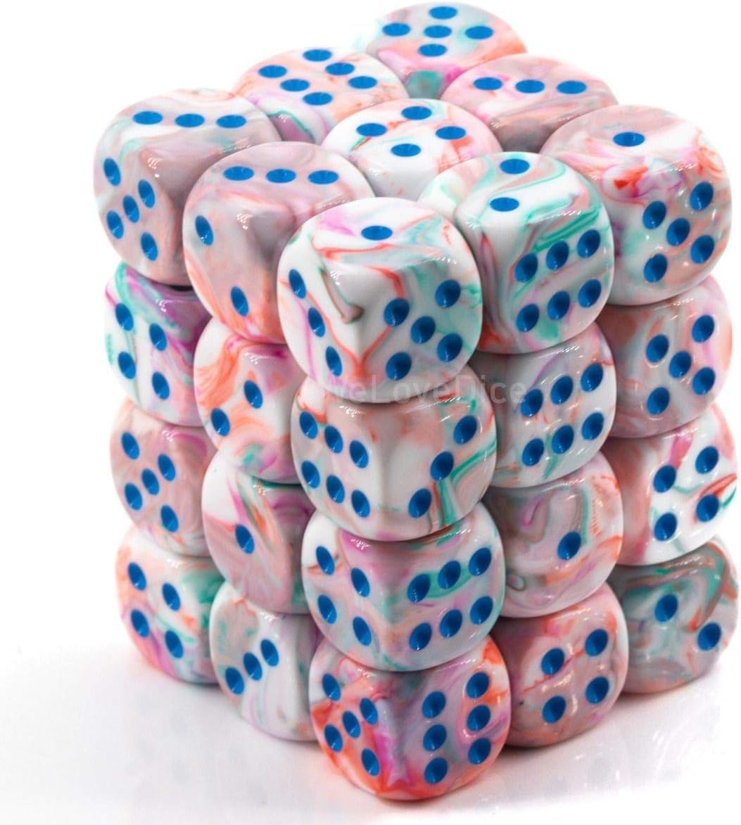 Chessex Festive 12mm D6 Dice Block, Pop Art and Blue