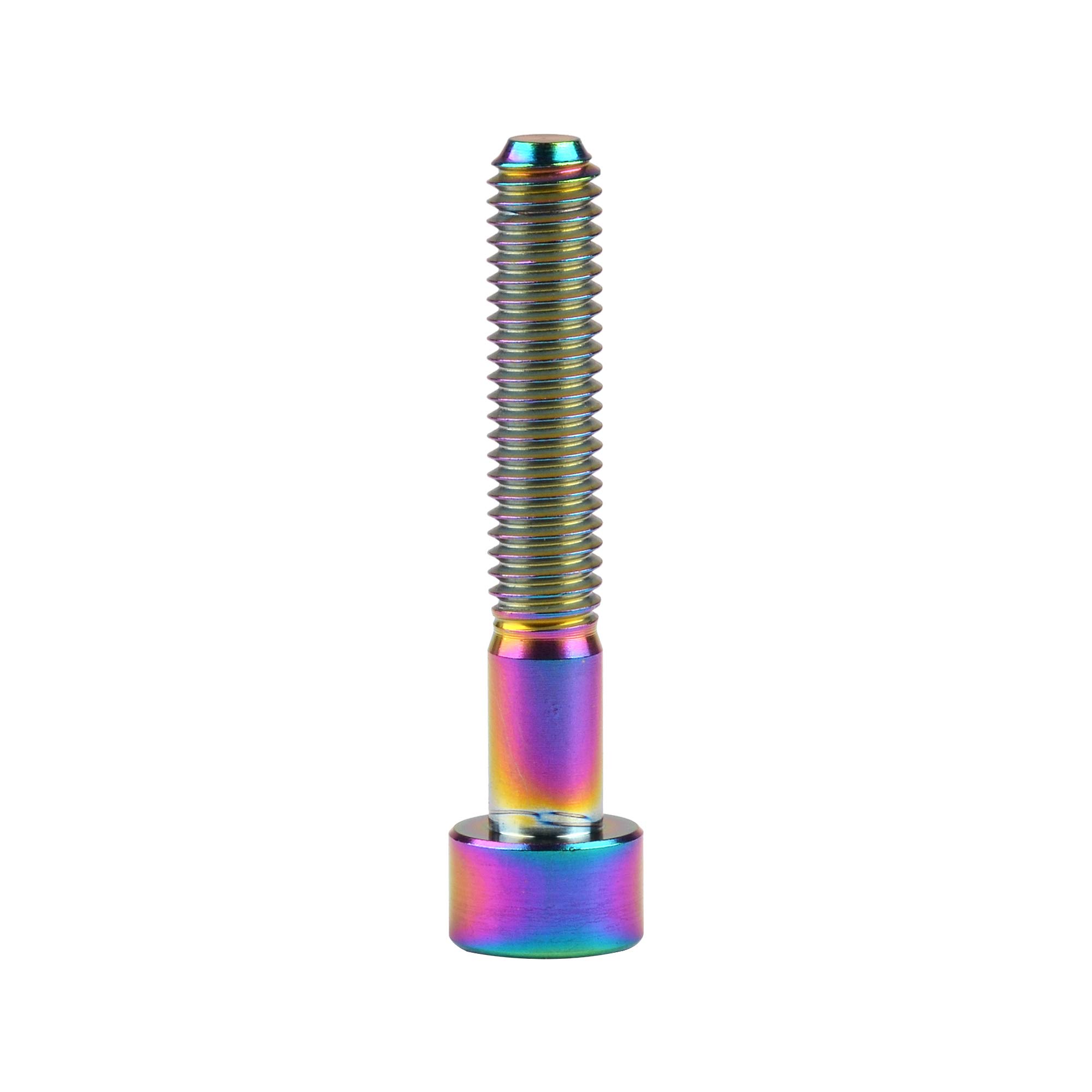 Wanyifa Titanium Ti M6x10 15 18 20 25 30 35 40 45 50 55 60 65mm Socket Allen Hex Bolt Pack of 4 (M6x40mm, Ranibow)