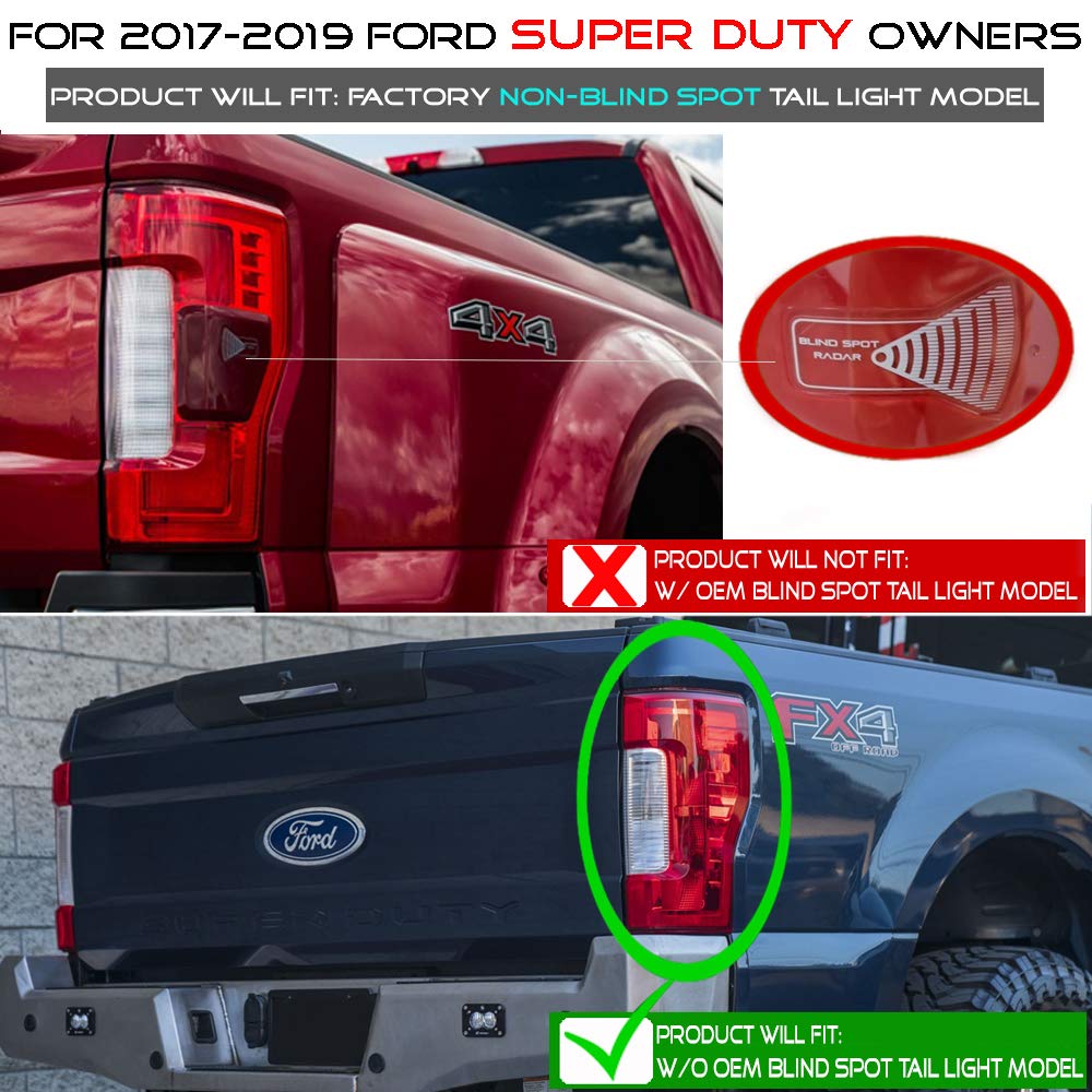 ACANII - For [Non-LED & Non-Blind Spot] 2017-2019 Ford F250 F350 SuperDuty OE Style Tail Lights Bake Lamps Pair Assembly