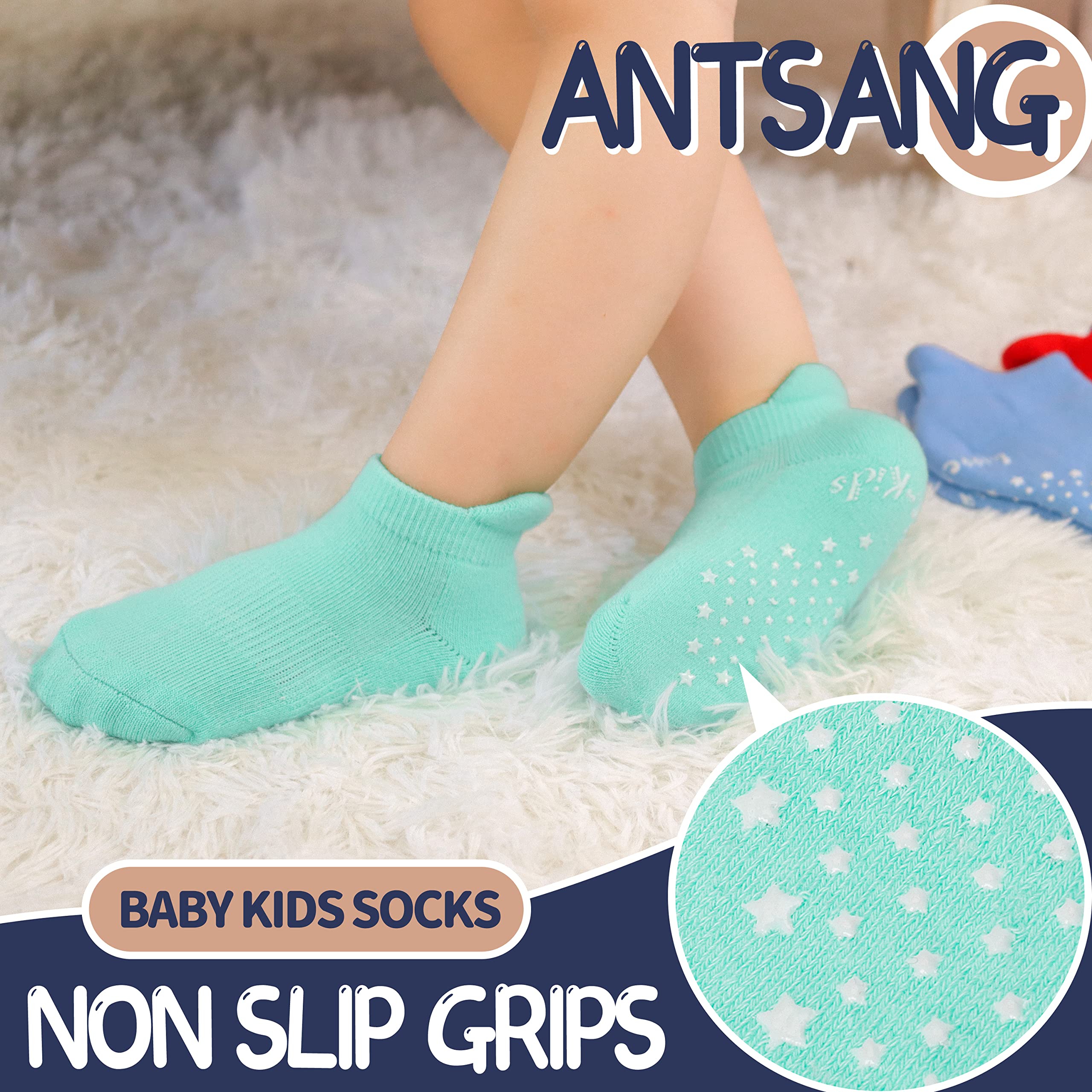 ANTSANG Kids Merino Wool Ski Socks 3 Pairs Boys Girls Thermal Warm Thick Winter Cushioning Socks for Snowboarding Skiing