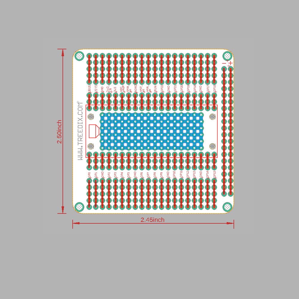 Treeidx 3pcs Expansion Board Breadboard Gold Plated Finish Proto Board PCB Compatible with Raspberry PI PICO