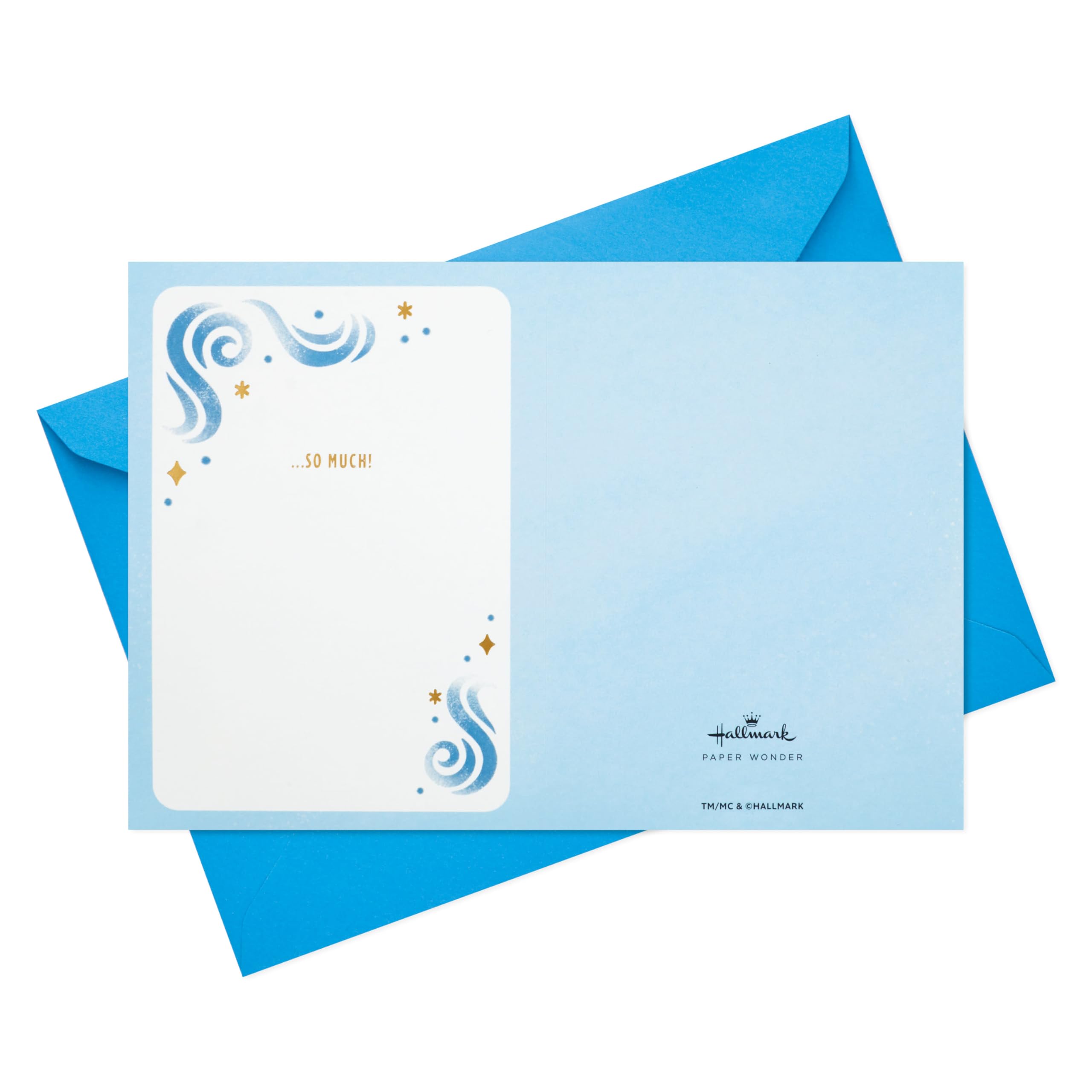 Hallmark Paper Wonder Pop Up Thank You Card (Blue and Gold) for Graduation, Nurses Day, Admin Professional Day, Teacher Appreciation and More
