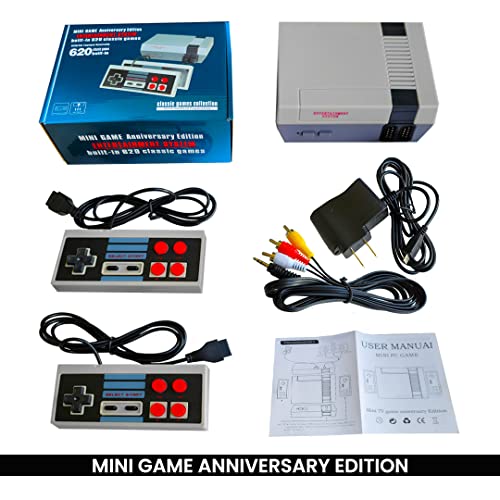 Classic Mini Retro Game Console, Built-in with 620 Classic Retro Games Dual Players Mode Console for Kids, Adult, Children Gift, Birthday Gift