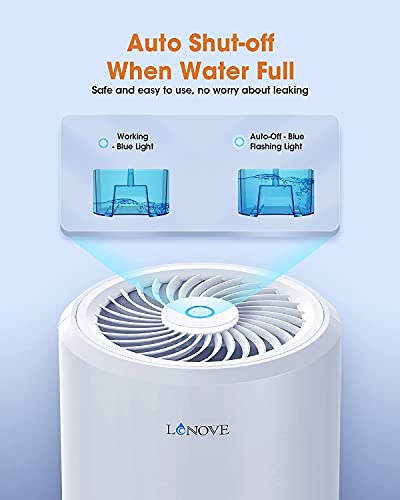 Dehumidifiers for Home - 34ounce Dehumidifier for Bedroom 2600 Cubic Feet (280 squarefoot) Quiet, Small Portable Dehumidifier for Closet Bathroom RV