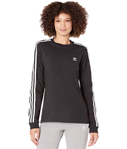 adidas Originals,womens,3-Stripes Long Sleeve,Black,X-Small