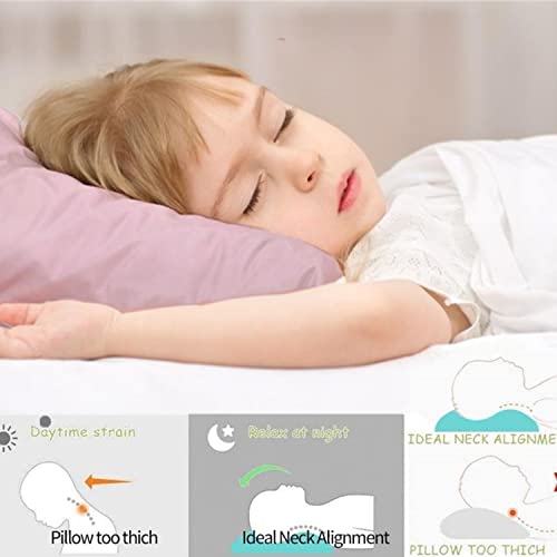 Aisawate Toddler Pillow with Pillowcase - 13X18 Soft Organic Cotton Travel Pillows for Sleeping - Machine Washable - Toddlers, Kids, Child - Perfect for Toddler Cot, Bed Set(Pink)